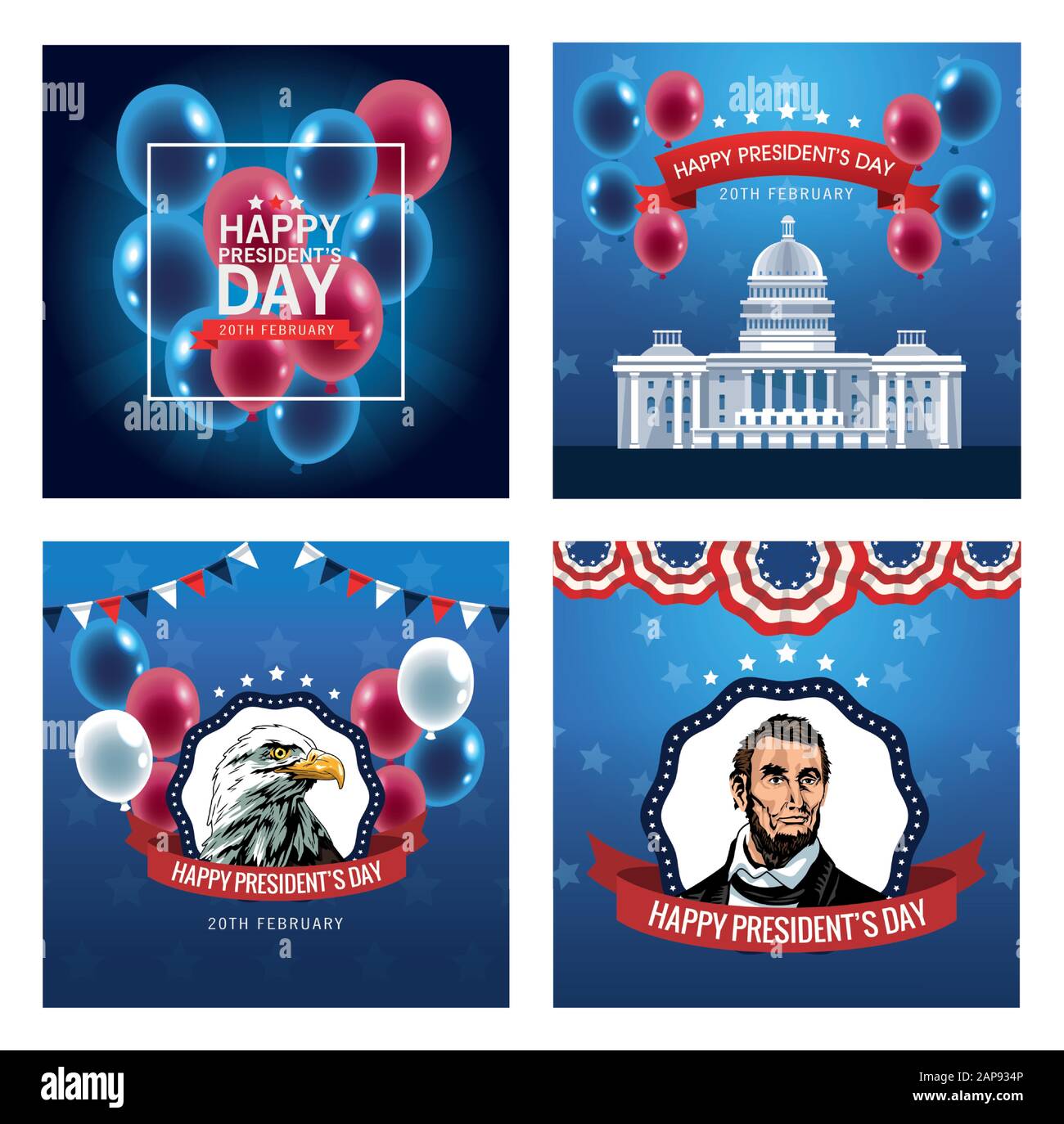 Happy presidents day celebration abraham Cut Out Stock Images ...