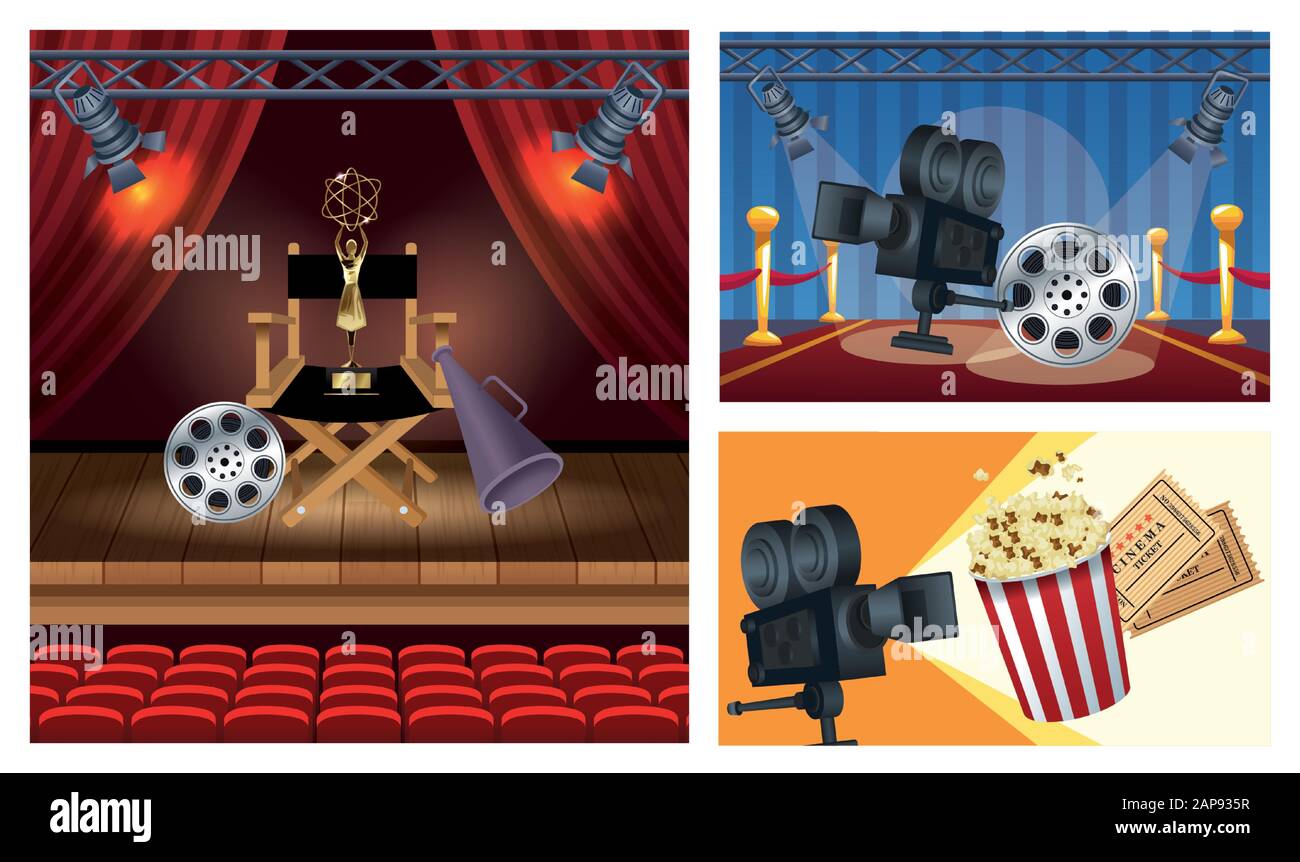 cinema entertainment with set scene icons Stock Vector Image & Art - Alamy
