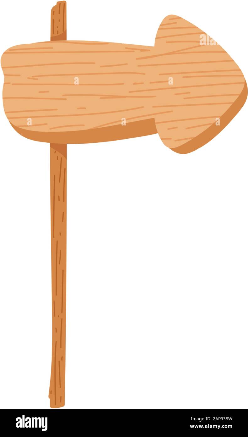 wooden arrow guide direction on stick vector illustration Stock Vector ...
