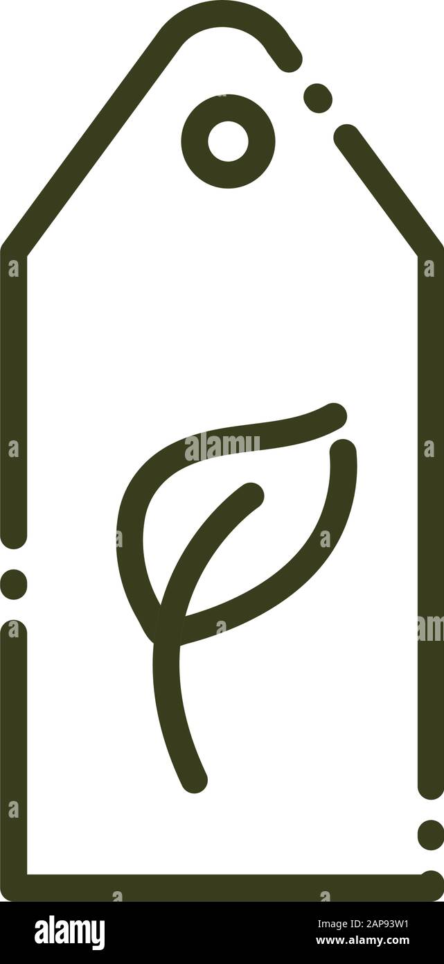 tag leaf environment eco nature line design vector illustration Stock ...