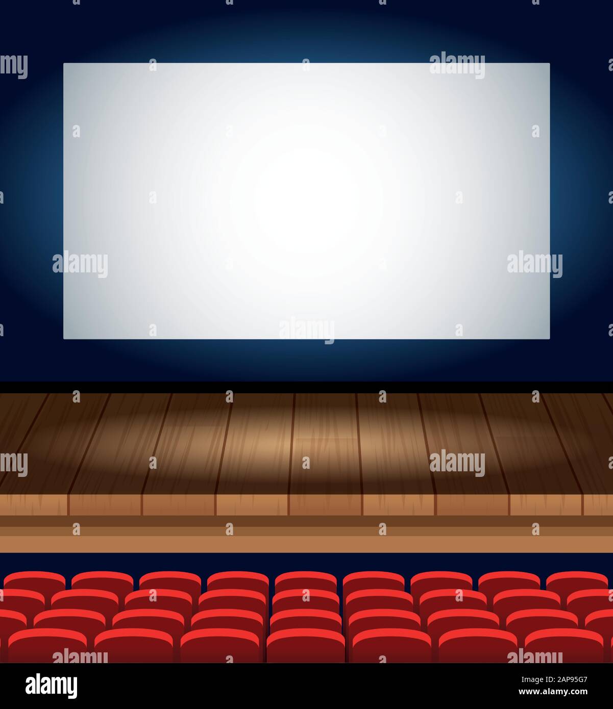 cinema entertainment with chairs and display scene Stock Vector Image ...