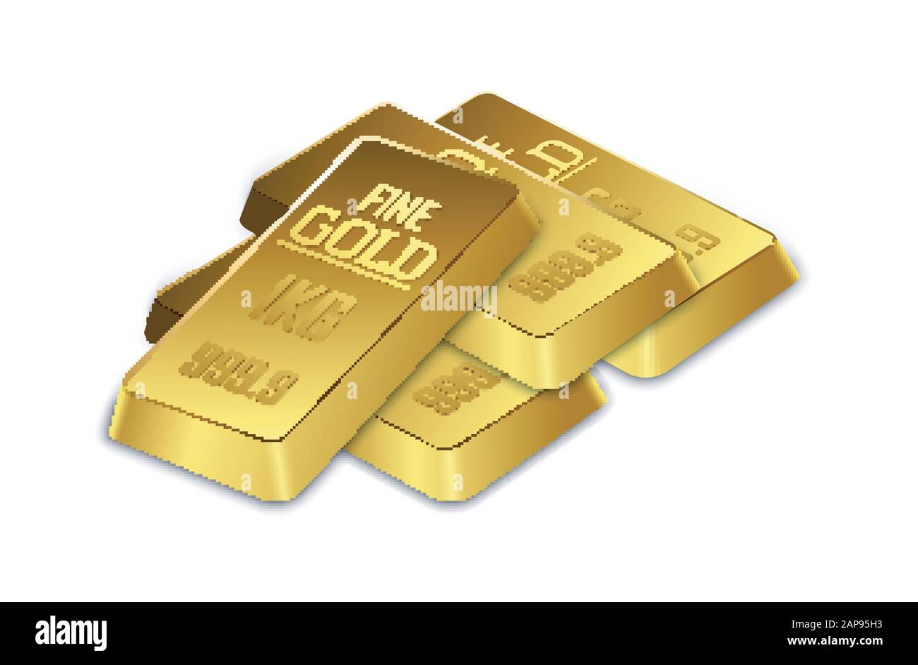 Gold bars on the white background.Vector illustration Stock Vector ...