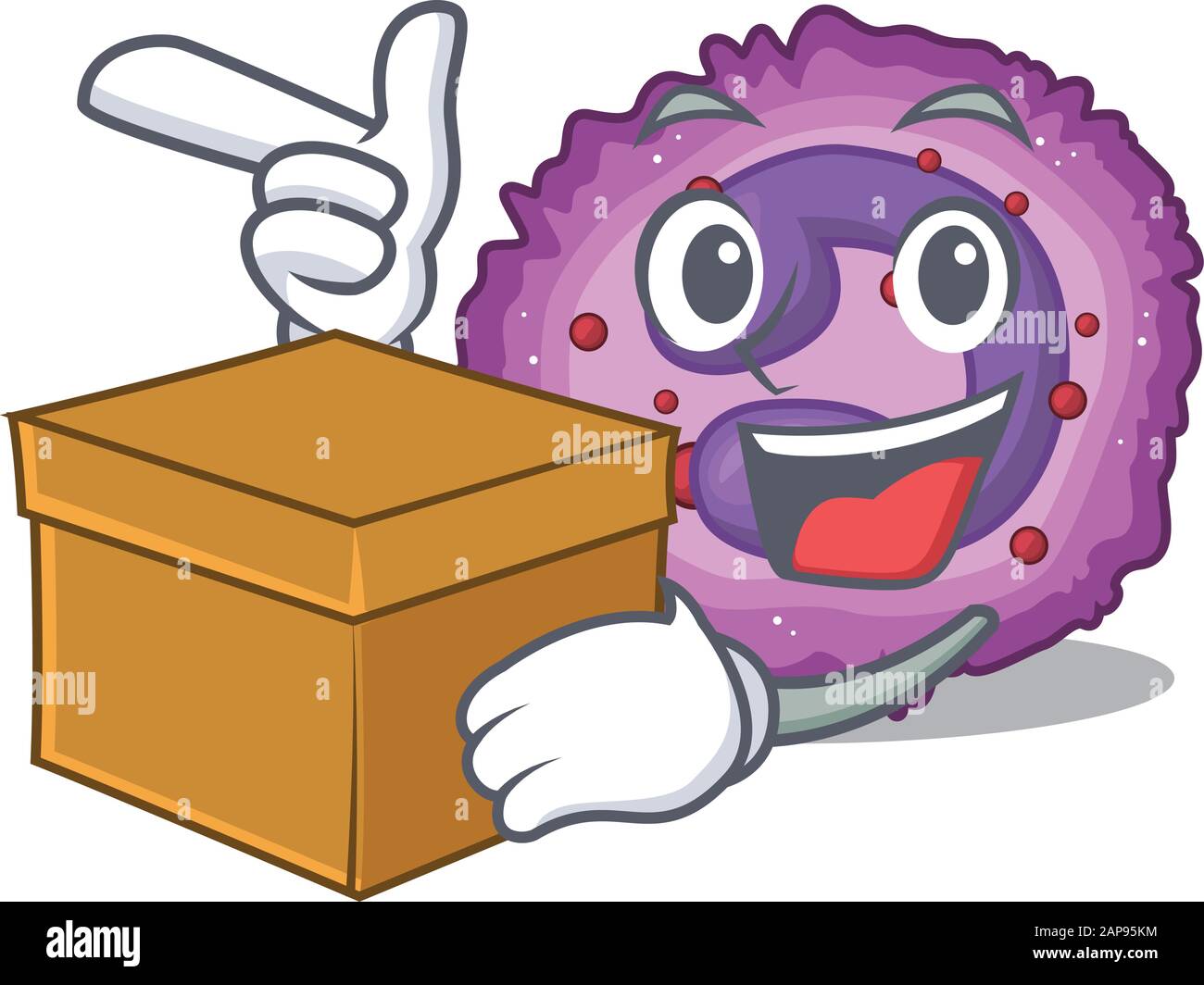 Cute eosinophil cell cartoon character having a box Stock Vector Image ...