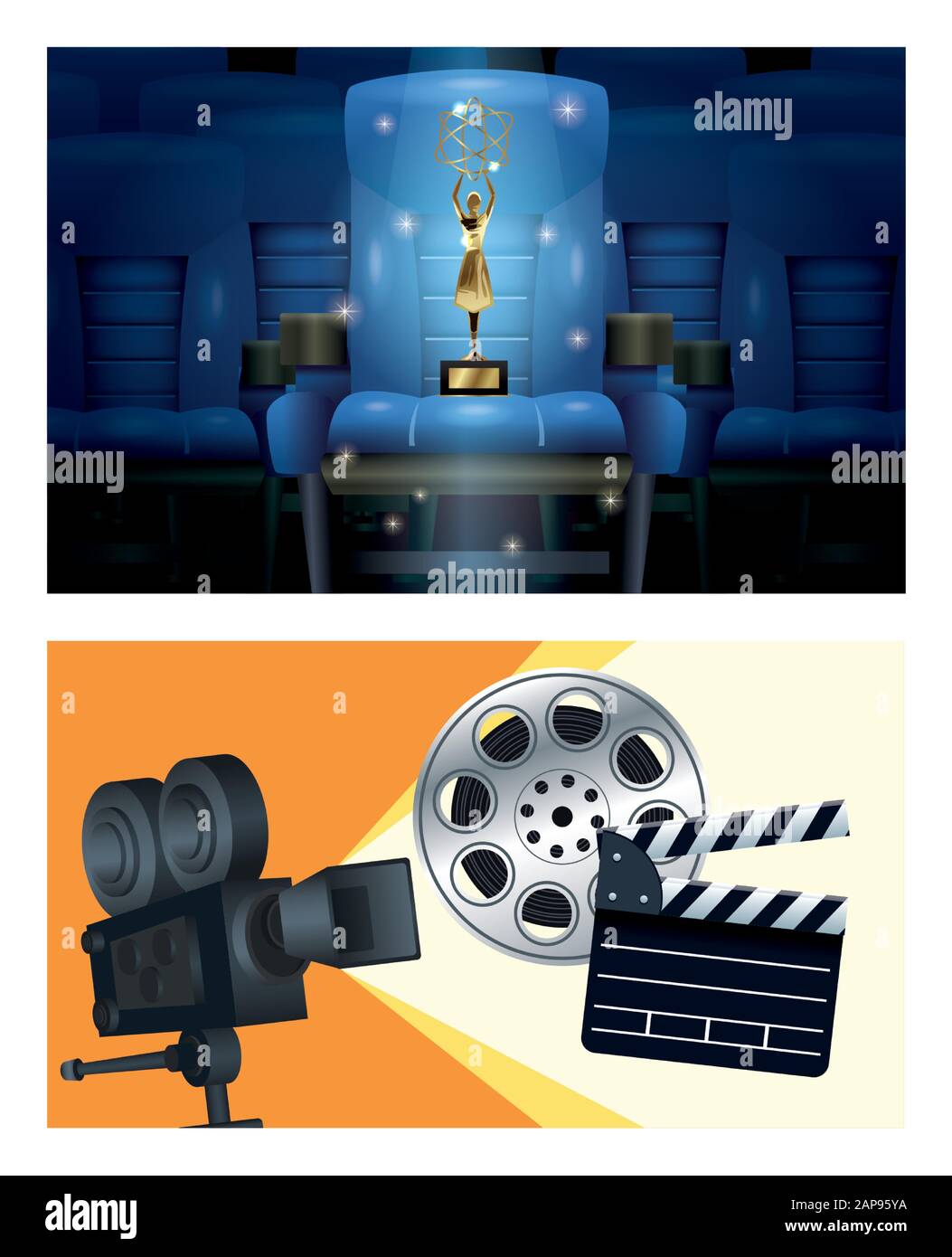 cinema entertainment with set scene icons Stock Vector Image & Art - Alamy