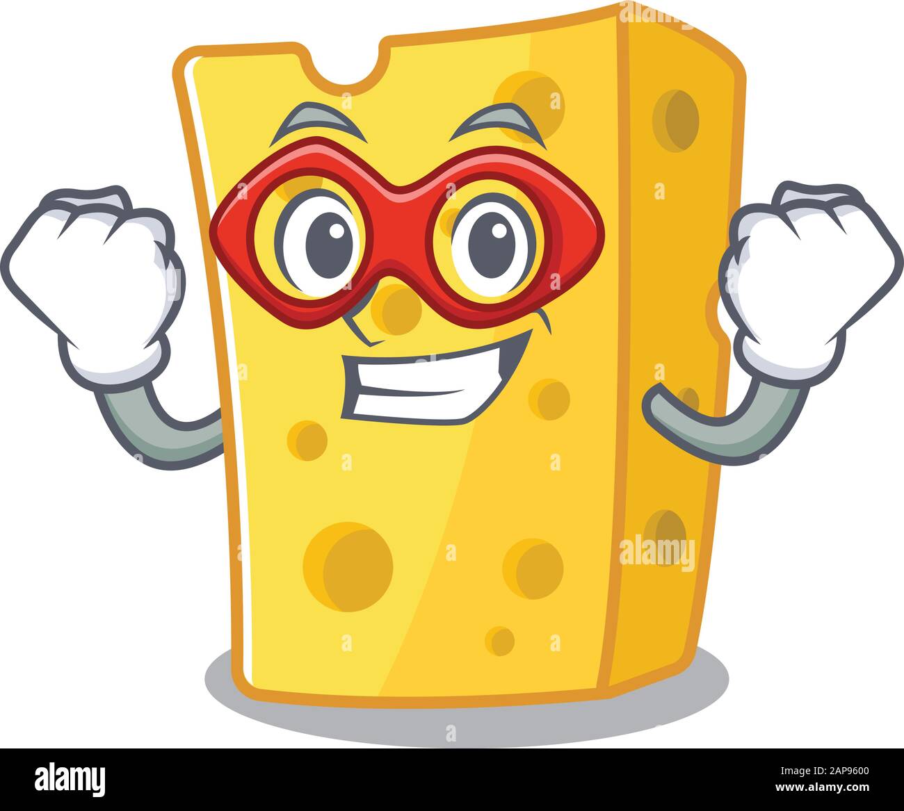 Smiley mascot of emmental cheese dressed as a Super hero Stock Vector ...