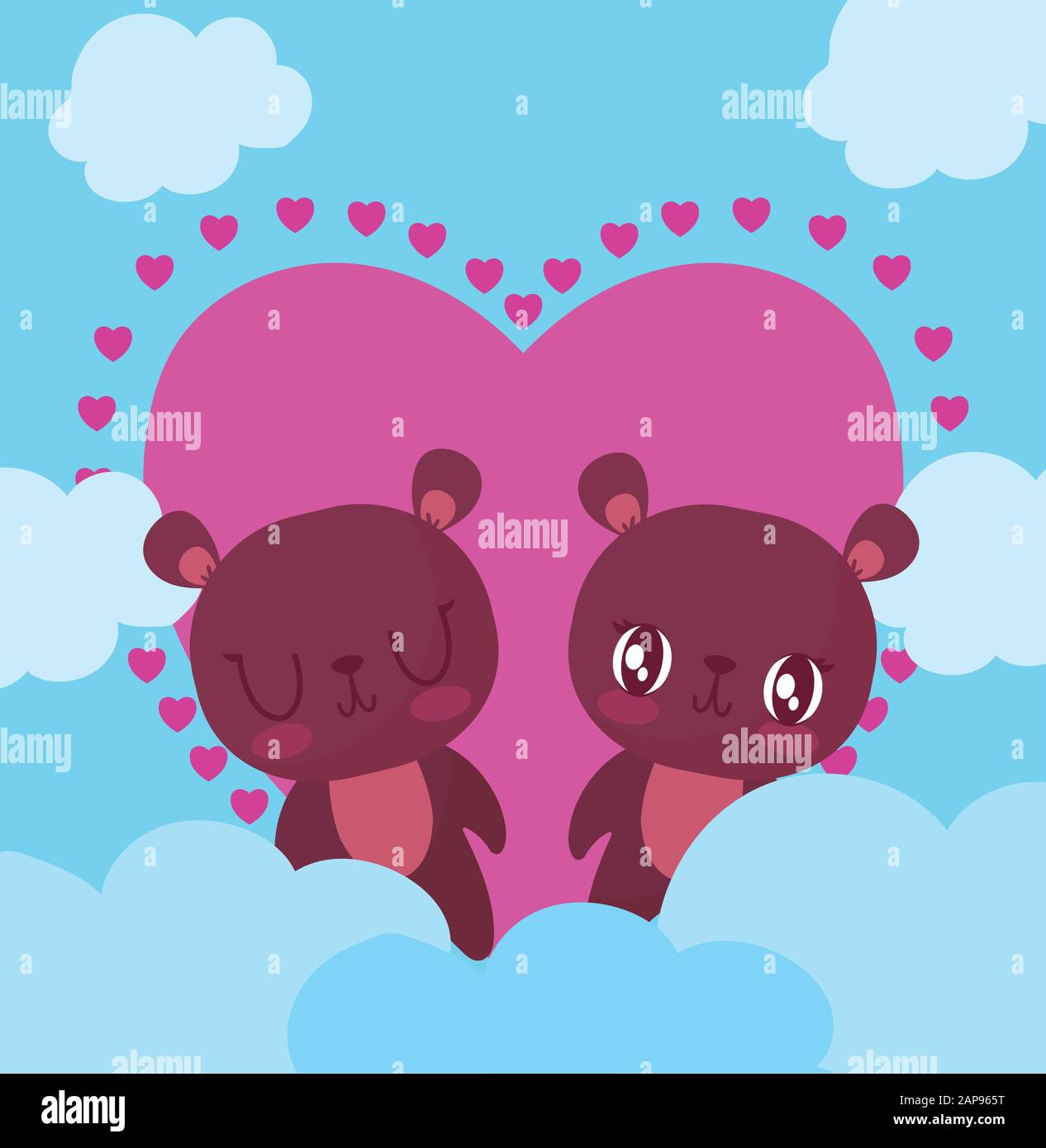 Love bears cartoons design of Passion romantic valentines day wedding ...