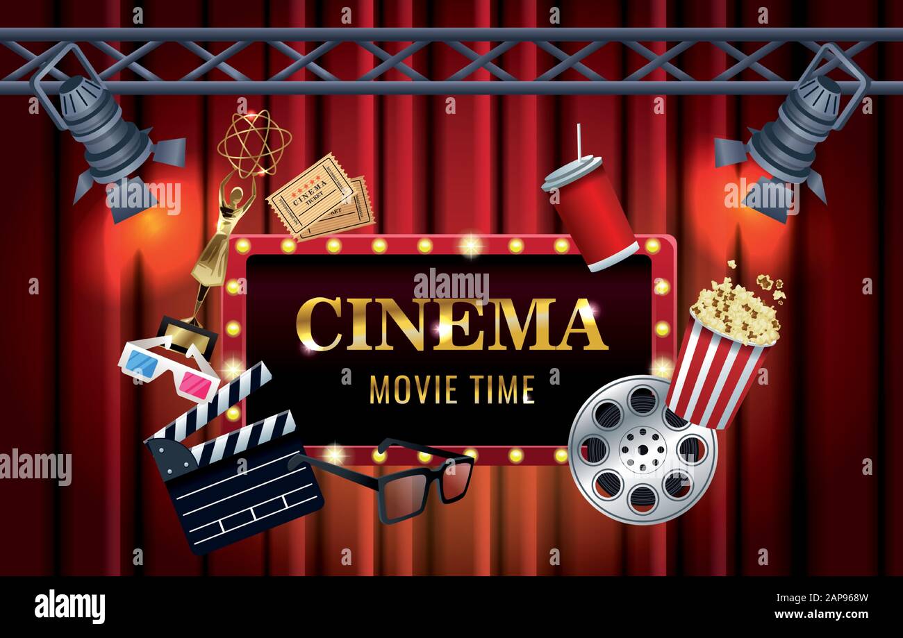 Movie theater poster display Stock Vector Images - Alamy