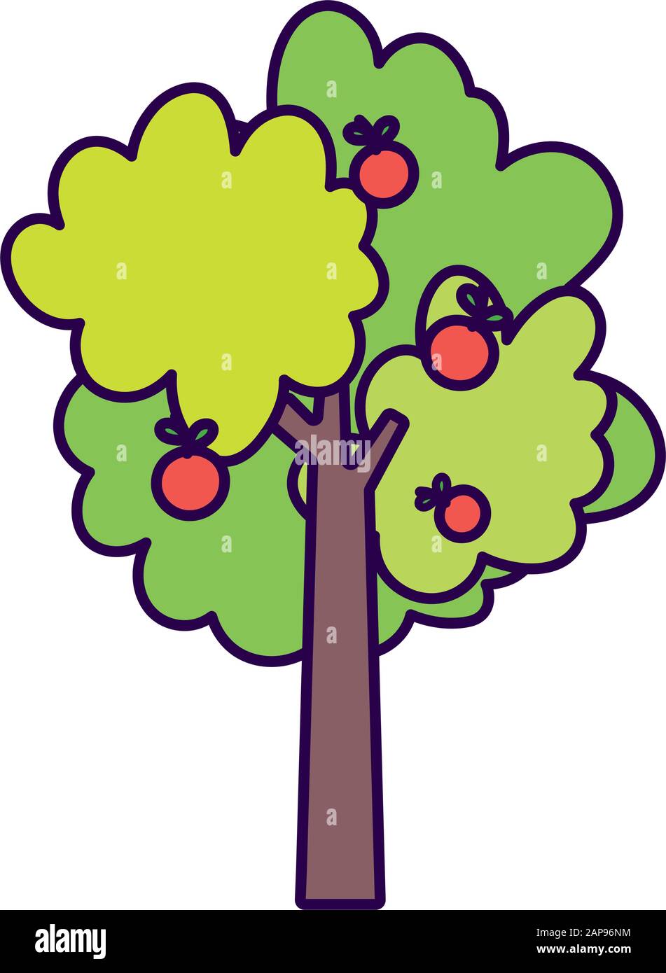 fruits tree apples harvest farm icon vector illustration Stock Vector ...