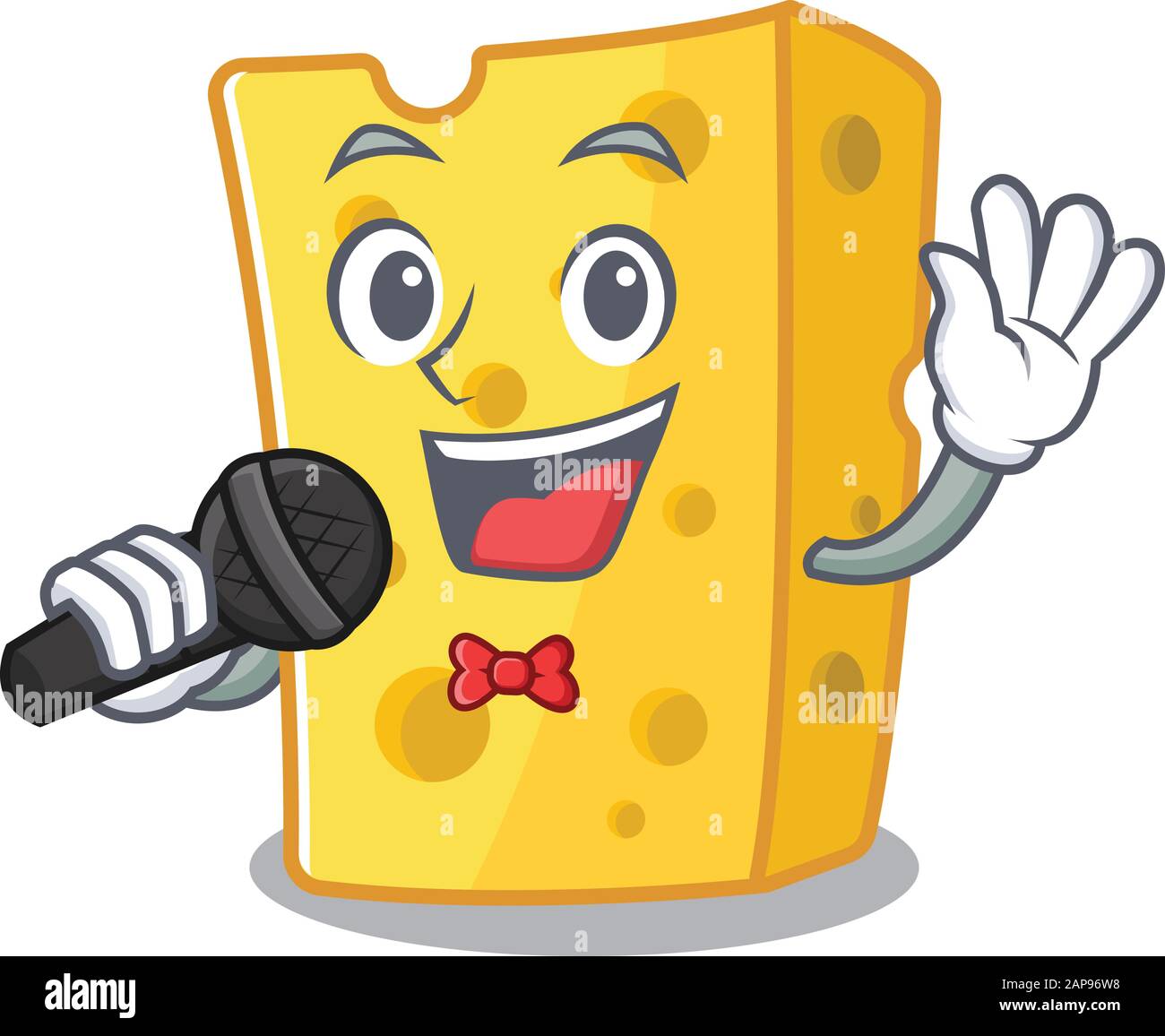 Happy emmental cheese singing on a microphone Stock Vector Image & Art ...