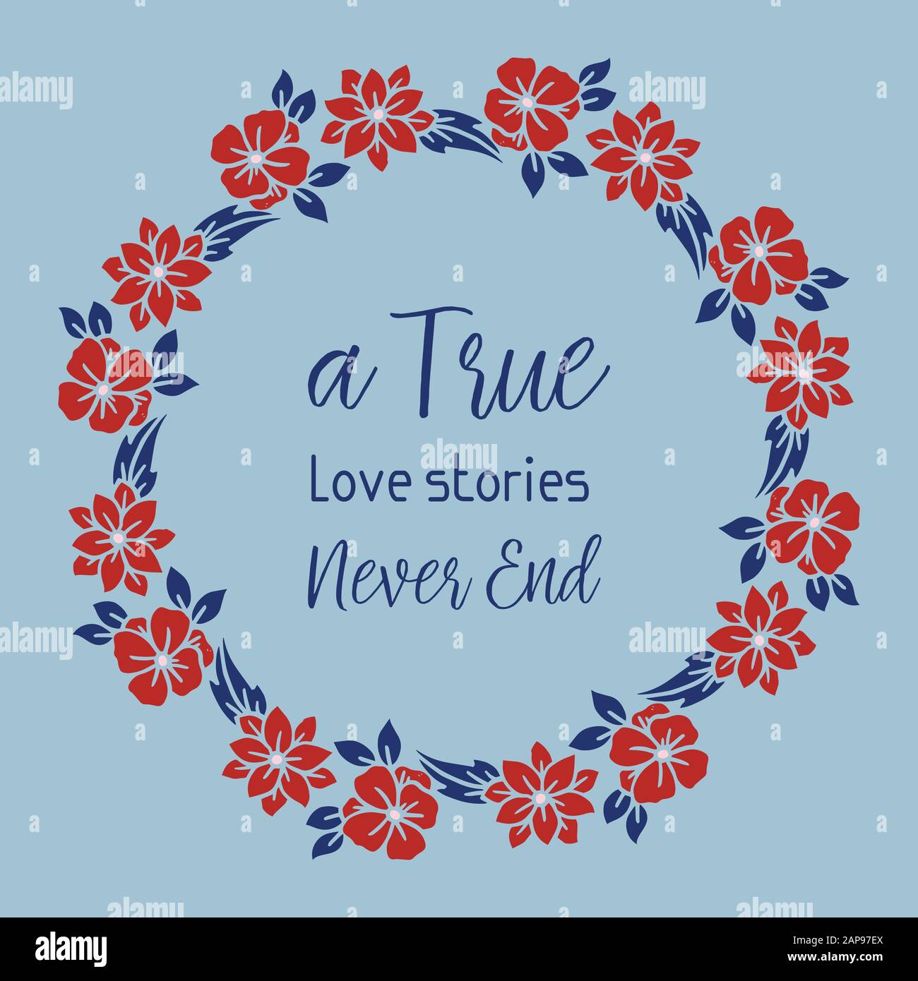 The beauty shape of leaf and red wreath frame, for beautiful true love ...