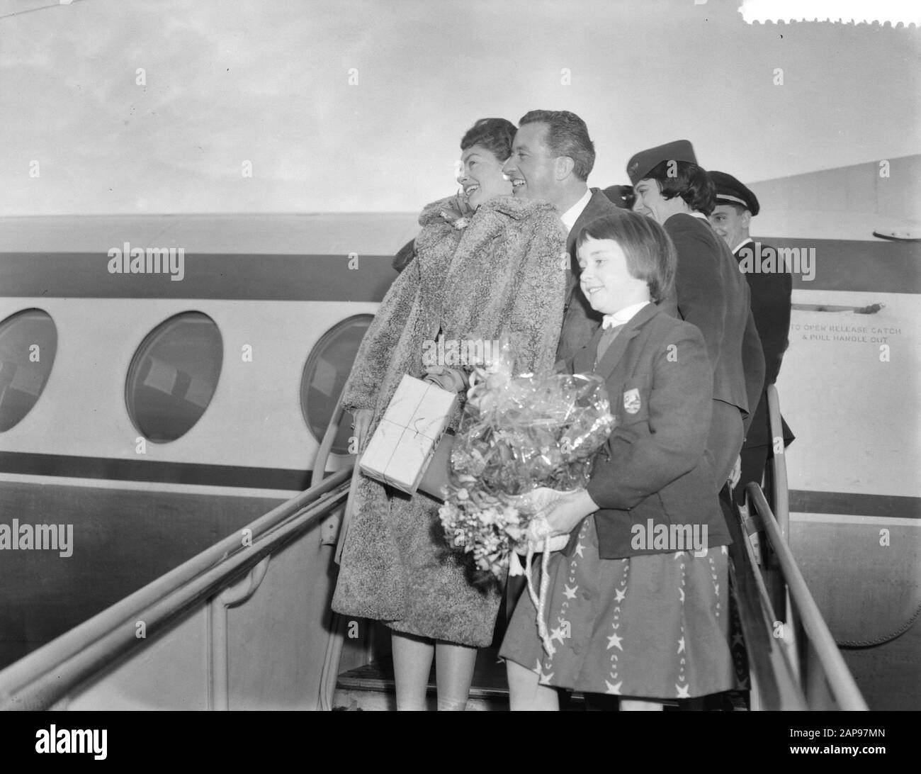 Arrival Teddy Scholten, winner Eurovision Song Contest 1959, from ...