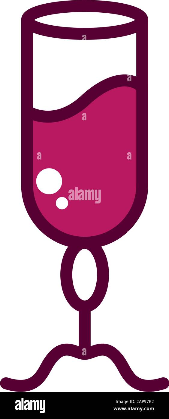 Wine Glass Celebration Drink Beverage Icon Vector Illustration Line And