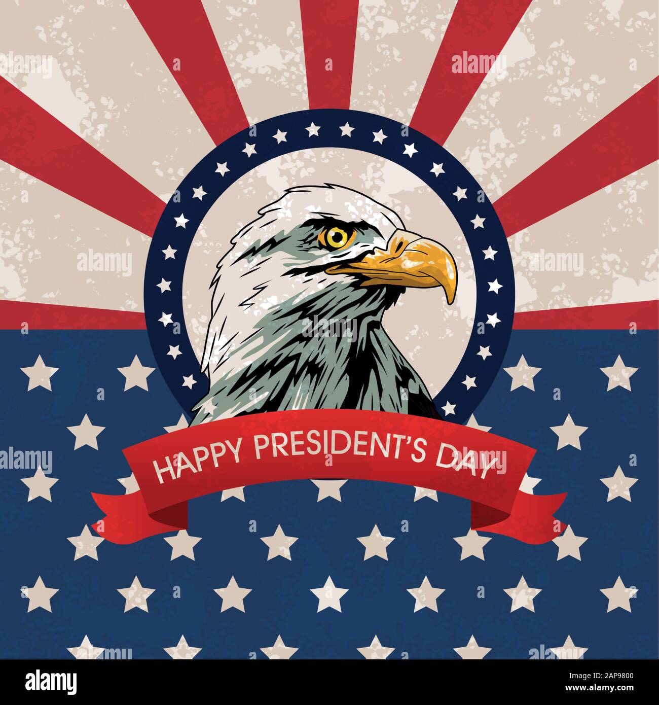 happy presidents day poster with eagle and usa flag Stock Vector Image ...