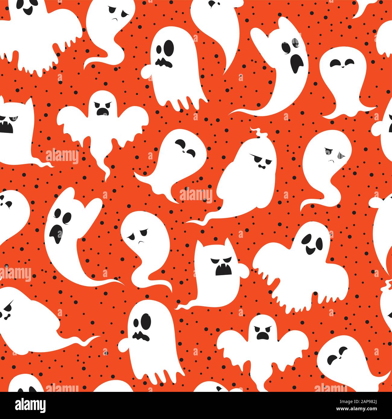 Cartoon spooky ghost character set .Vector Illustration Stock Vector ...