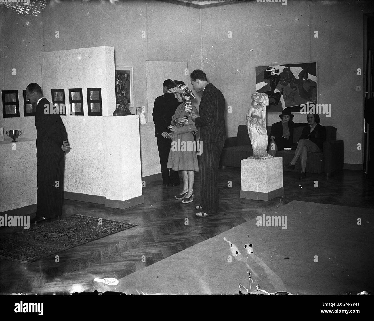 Exhibition in culture centre Black and White Stock Photos & Images - Alamy
