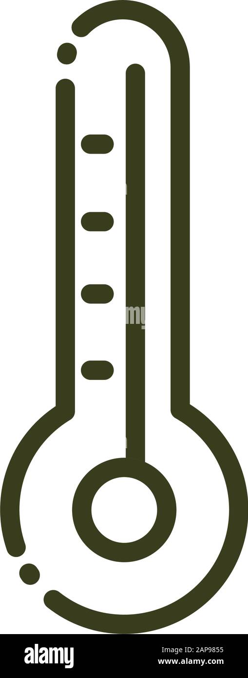 thermometer temperature hot or cold nature line design vector ...