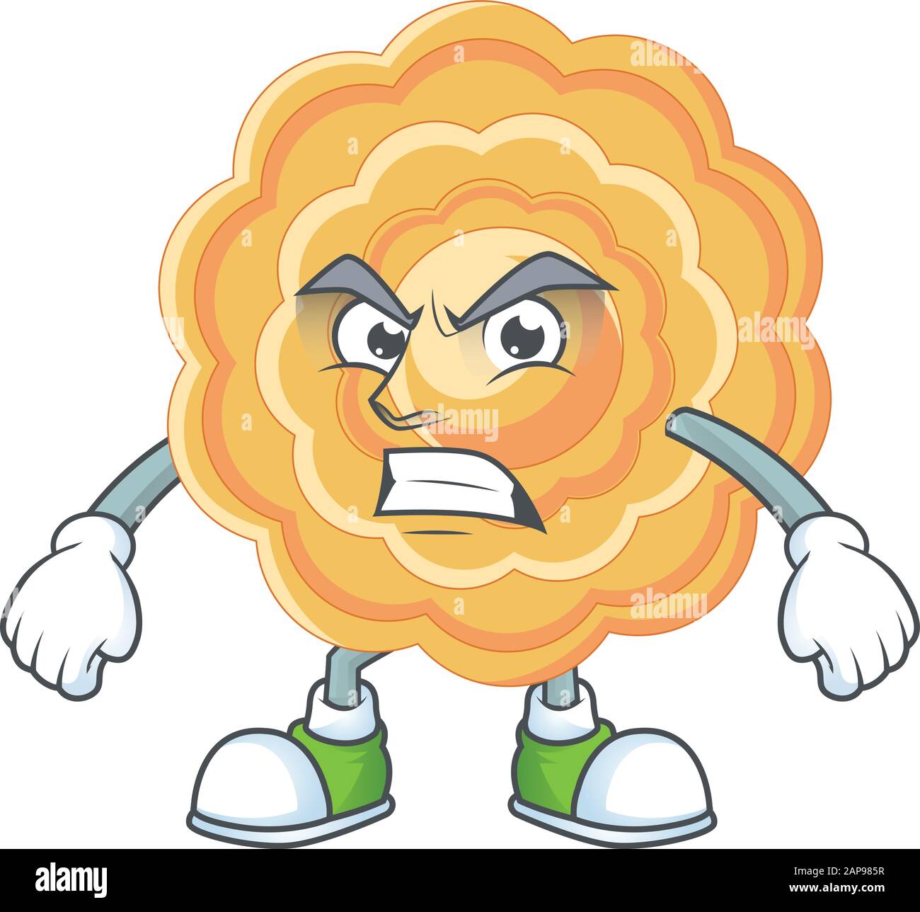 cartoon character of chinese mooncake with angry face Stock Vector ...