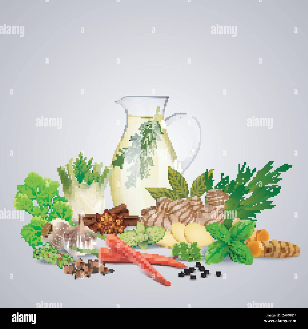Assortment of medicinal herbs Stock Vector Images - Alamy