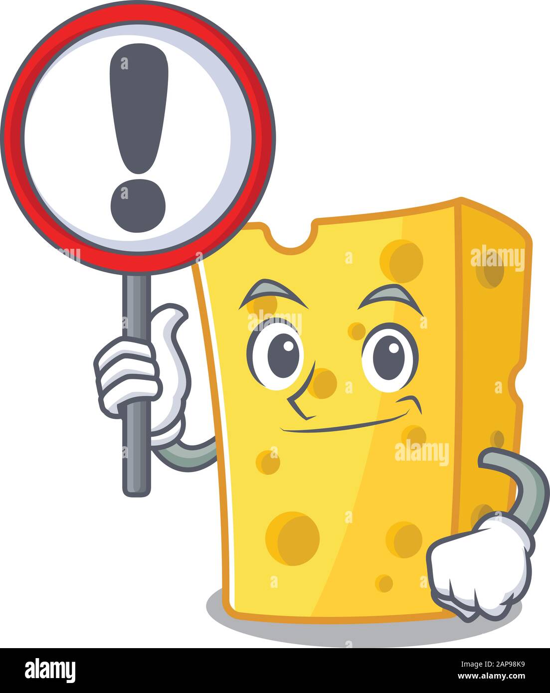 cool and funny emmental cheese raised up a Sign Stock Vector Image ...