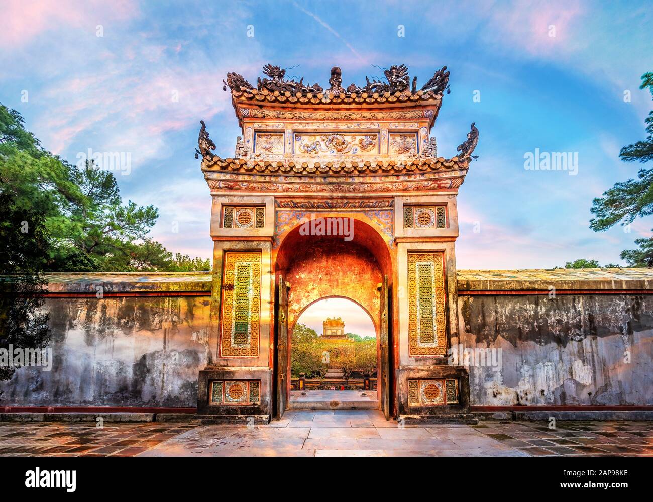 Historic Tu Duc Tomb in the city of Hue in Vietnam Stock Photo - Alamy
