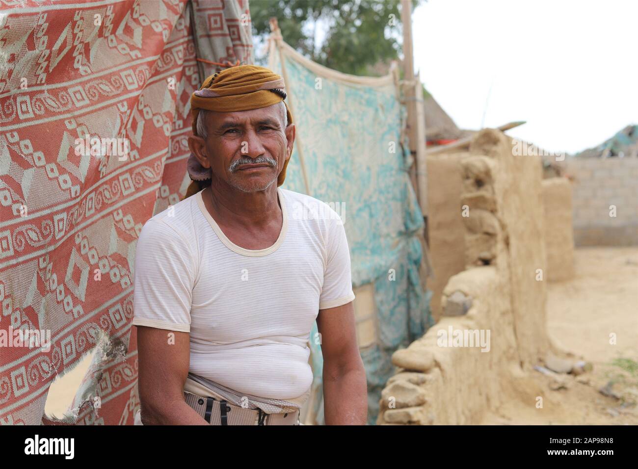 Hajjah, Yemen. 21st Jan, 2020. A Yemeni displaced man is seen at a ...