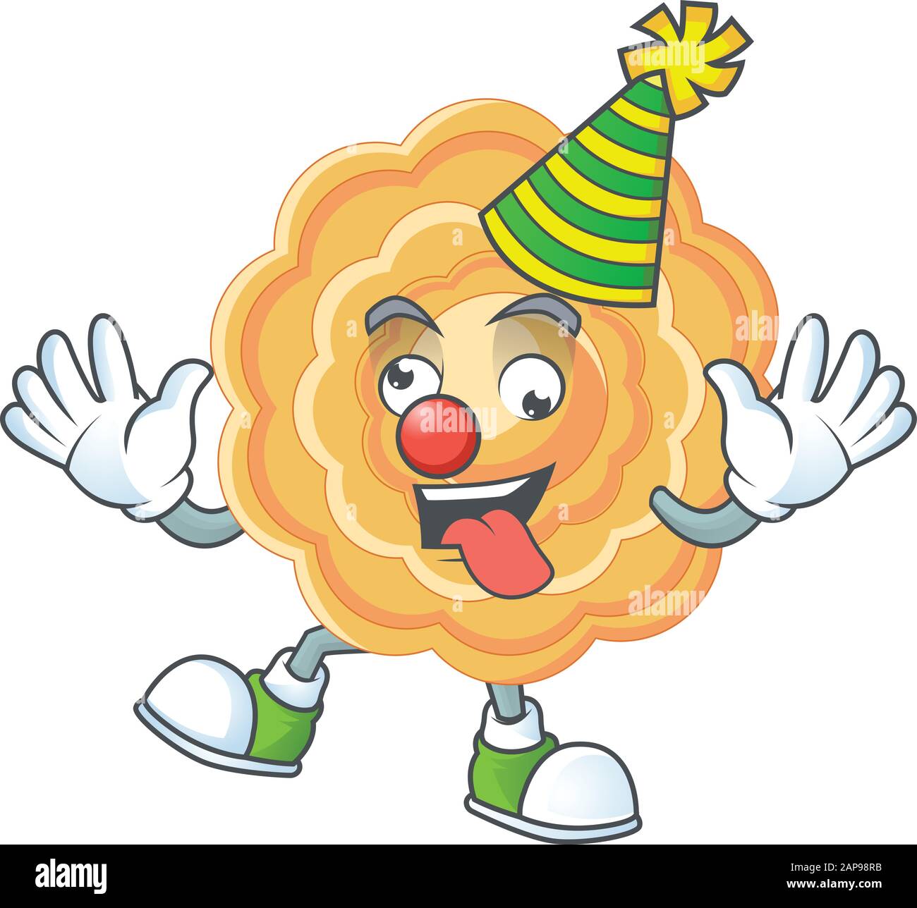 Funny Clown chinese mooncake cartoon character mascot design Stock ...