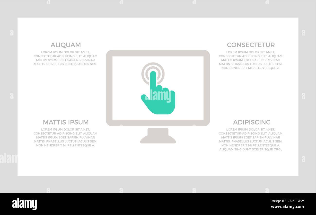Set of turquoise elements for infographic presentation slides with ...