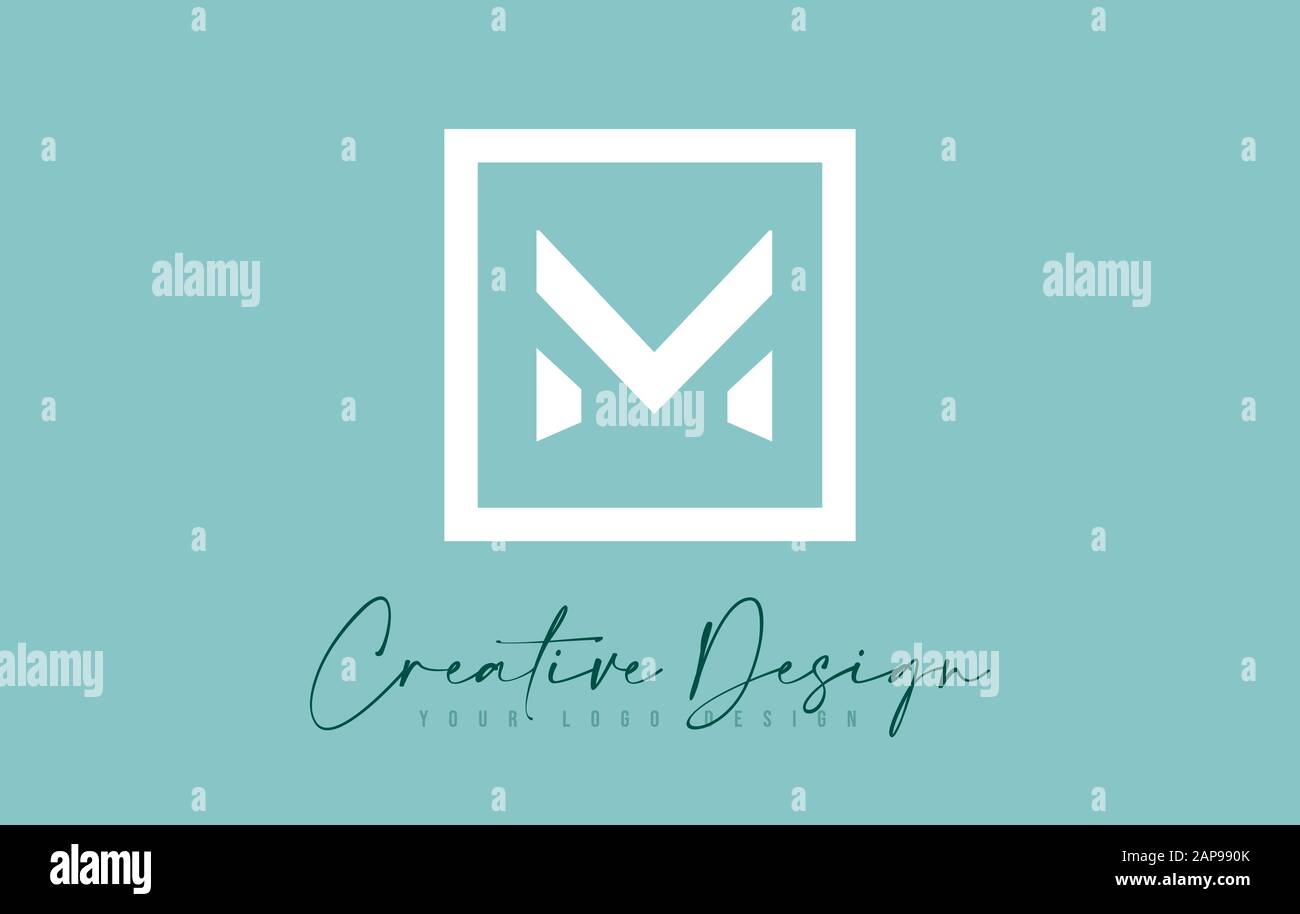 M Letter Icon Design With Creative Modern Look and Teal Background ...