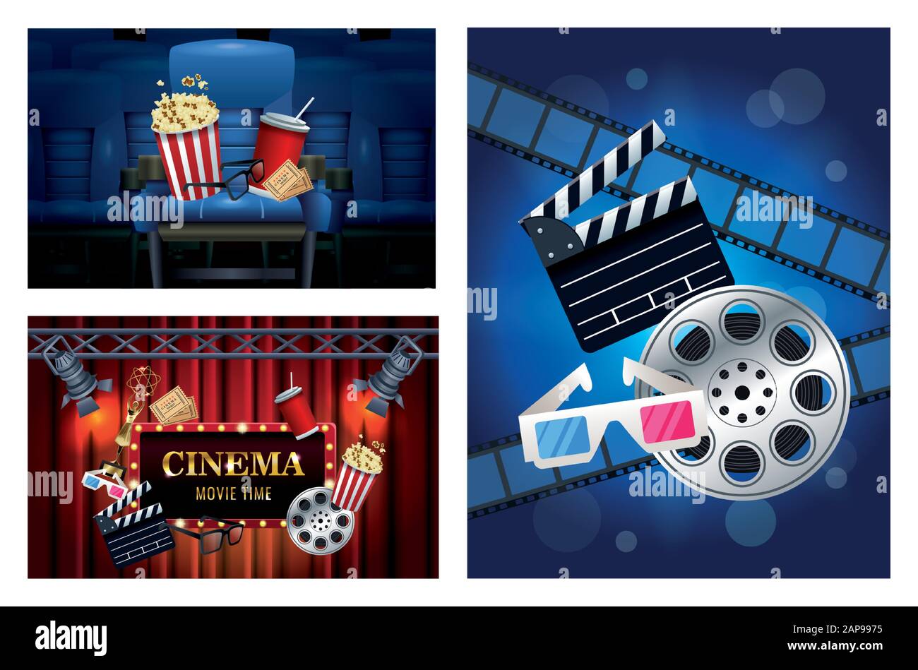cinema entertainment with set scene icons Stock Vector Image & Art - Alamy