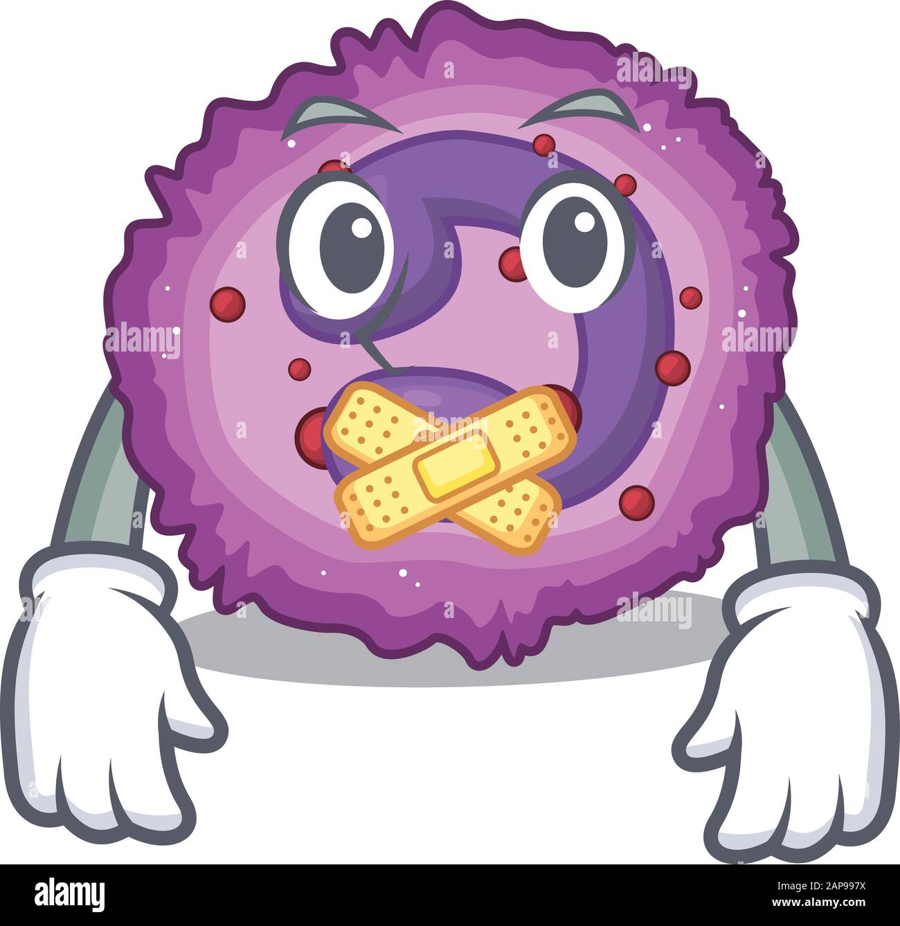 a silent gesture of eosinophil cell mascot cartoon character design ...