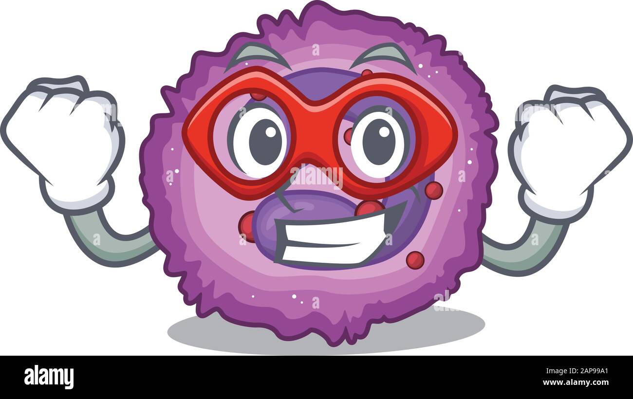 Smiley mascot of eosinophil cell dressed as a Super hero Stock Vector ...