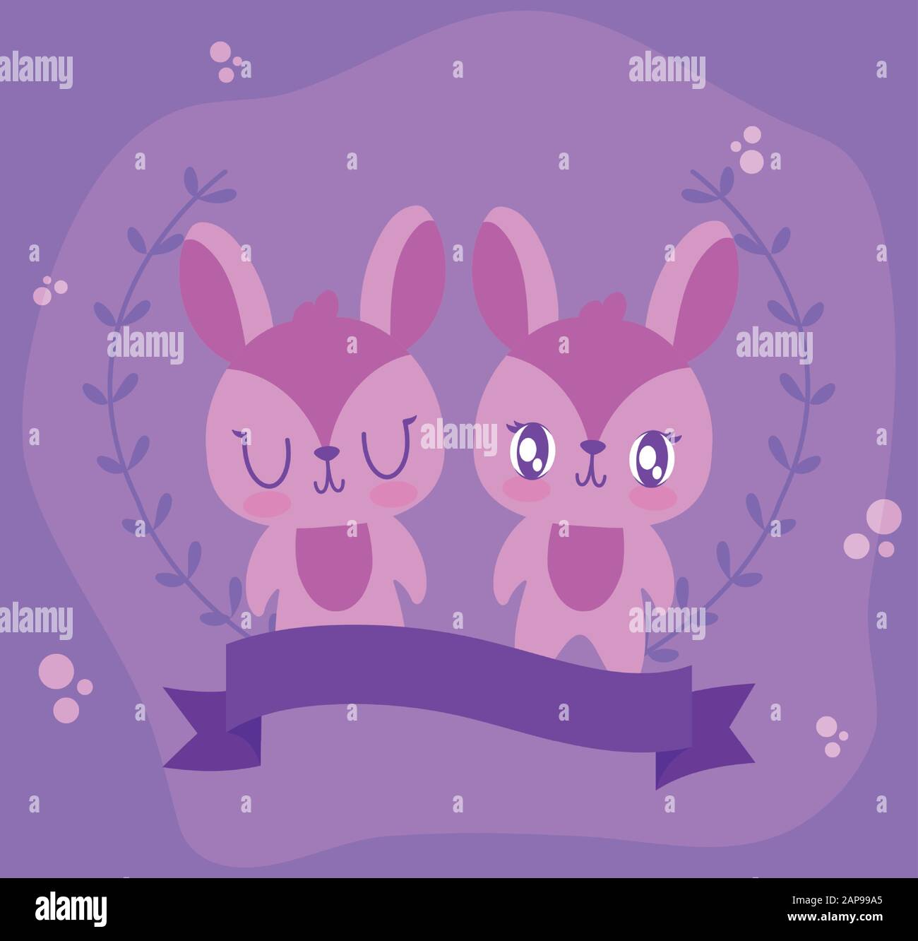 Love rabbits cartoons design of Passion romantic valentines day wedding ...