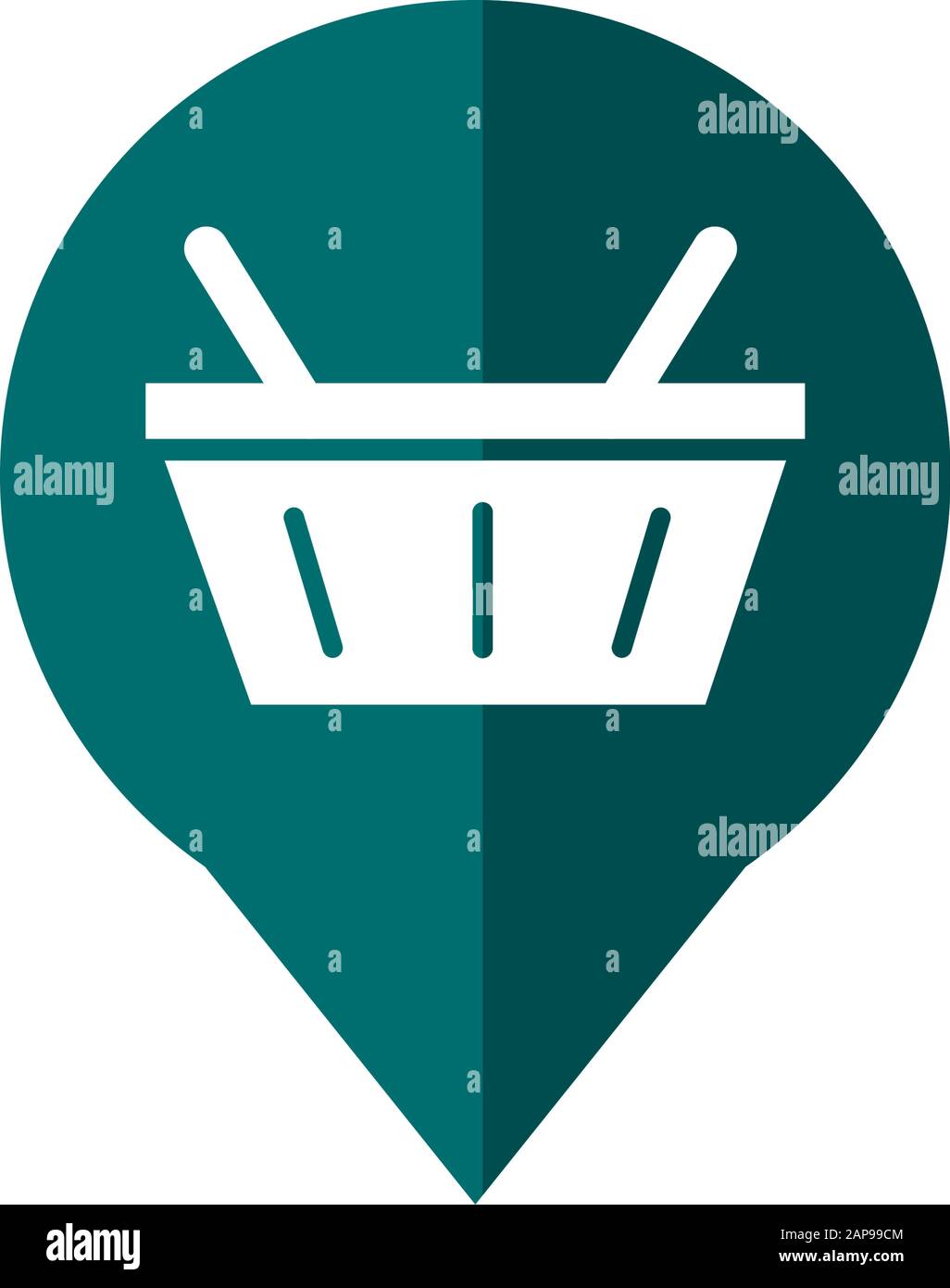 pin location basket market business commerce shopping vector ...
