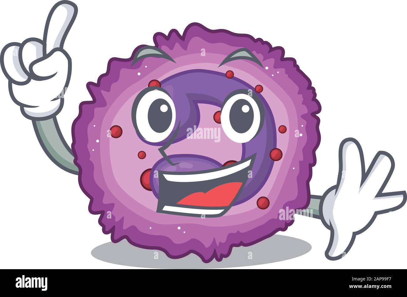 One Finger eosinophil cell in mascot cartoon character style Stock ...