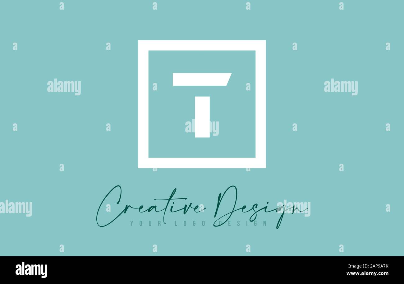 T Letter Icon Design With Creative Modern Look and Teal Background ...
