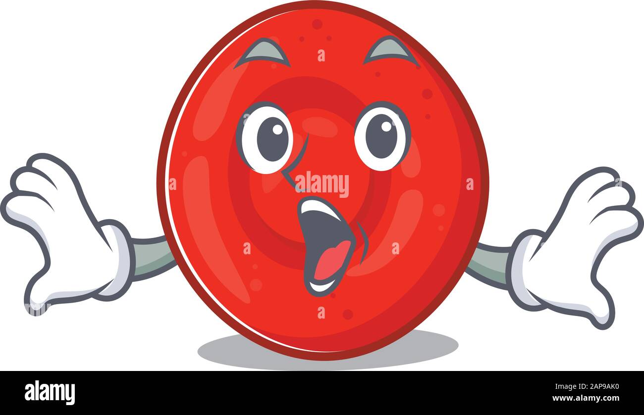 Erythrocyte cell cartoon character design on a surprised gesture Stock ...
