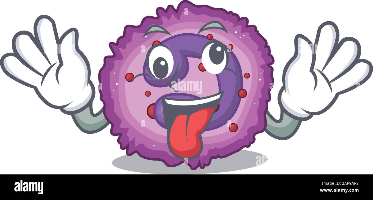 Eosinophil cell Cartoon character style with a crazy face Stock Vector ...