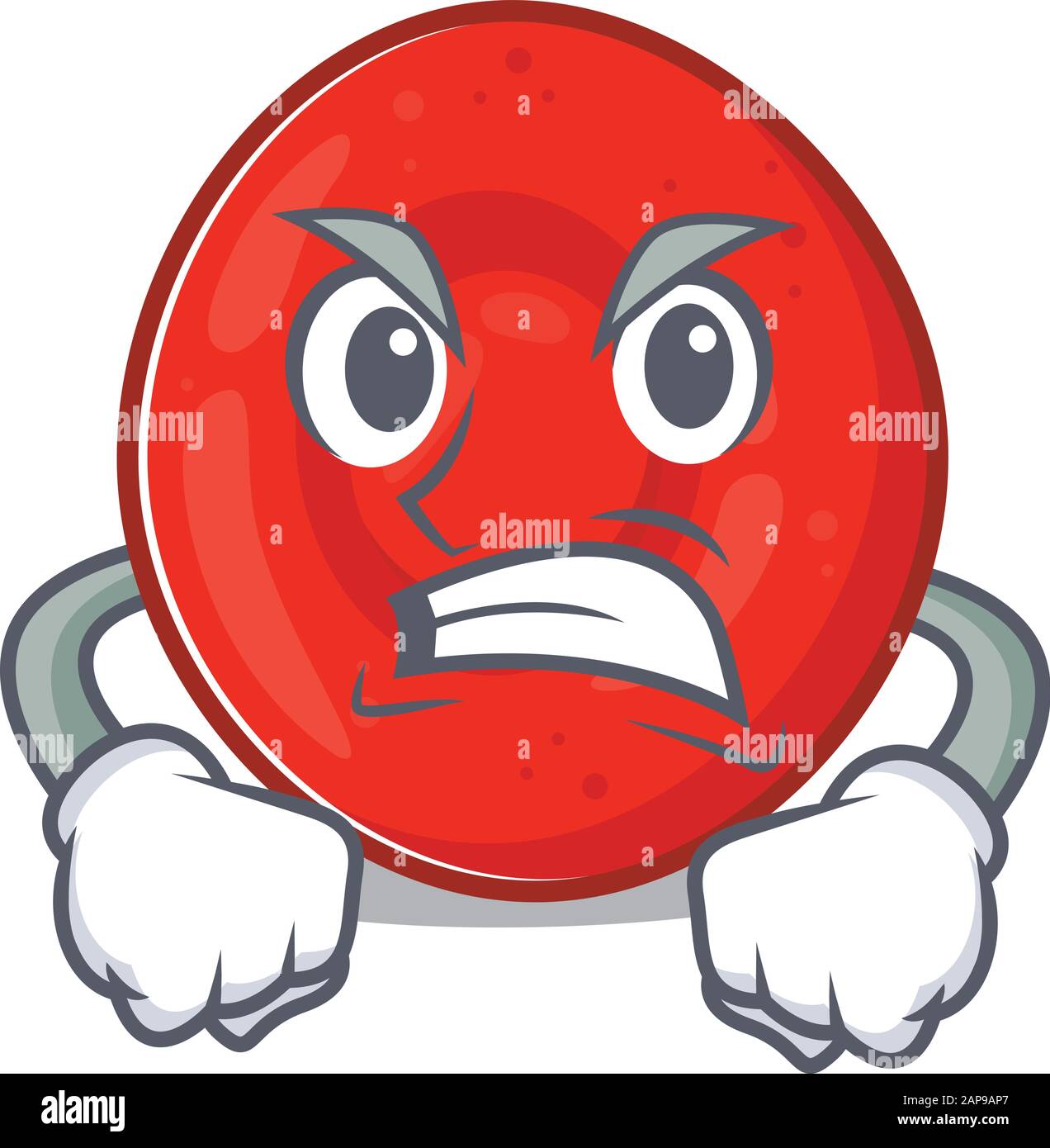 Erythrocyte cell cartoon character design having angry face Stock ...