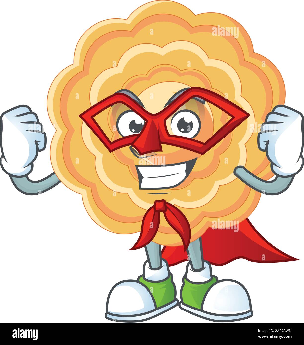 Smiley mascot of chinese mooncake dressed as a Super hero Stock Vector ...