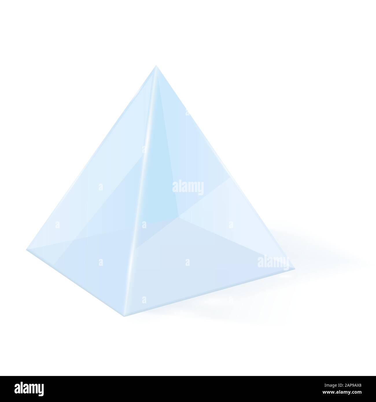 Transparent pyramid. 3d glass blue geometric shape Stock Vector Image ...