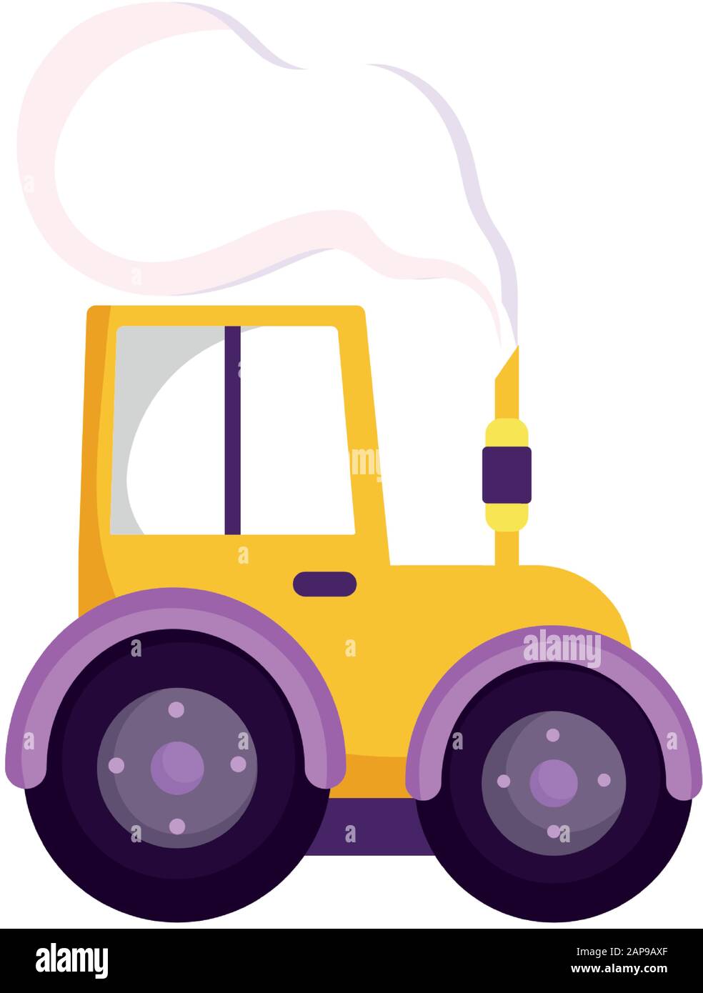 tractor truck smoke machine work farm icon vector illustration Stock ...