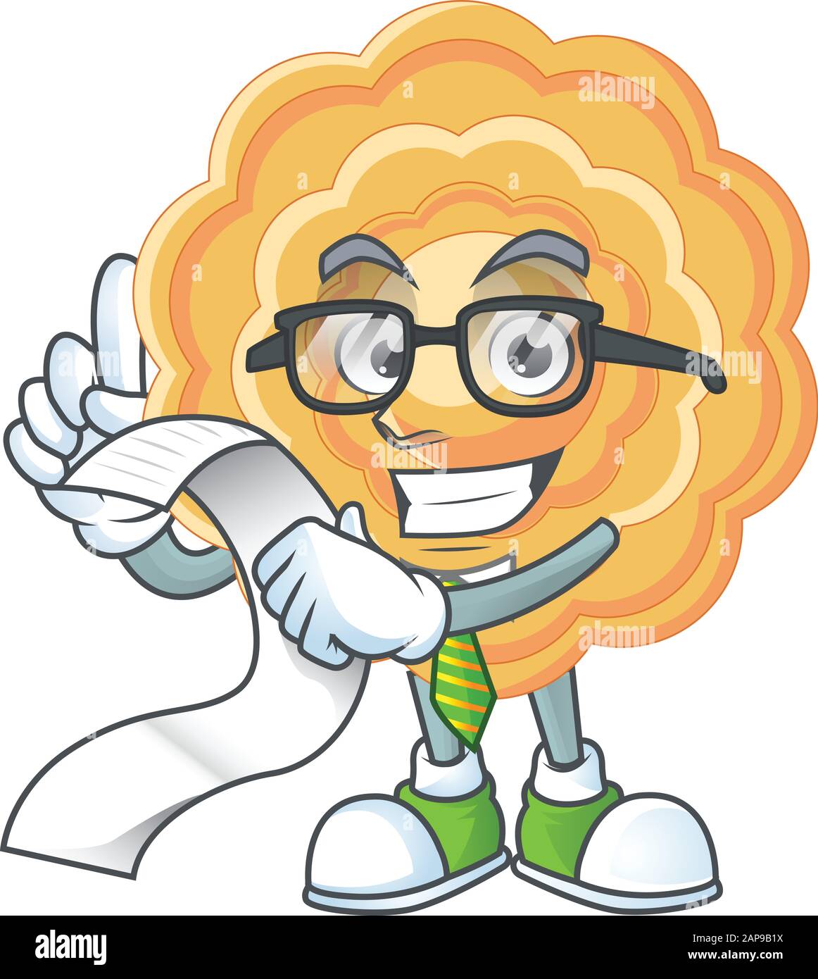 A funny cartoon character of chinese mooncake with a menu Stock Vector ...