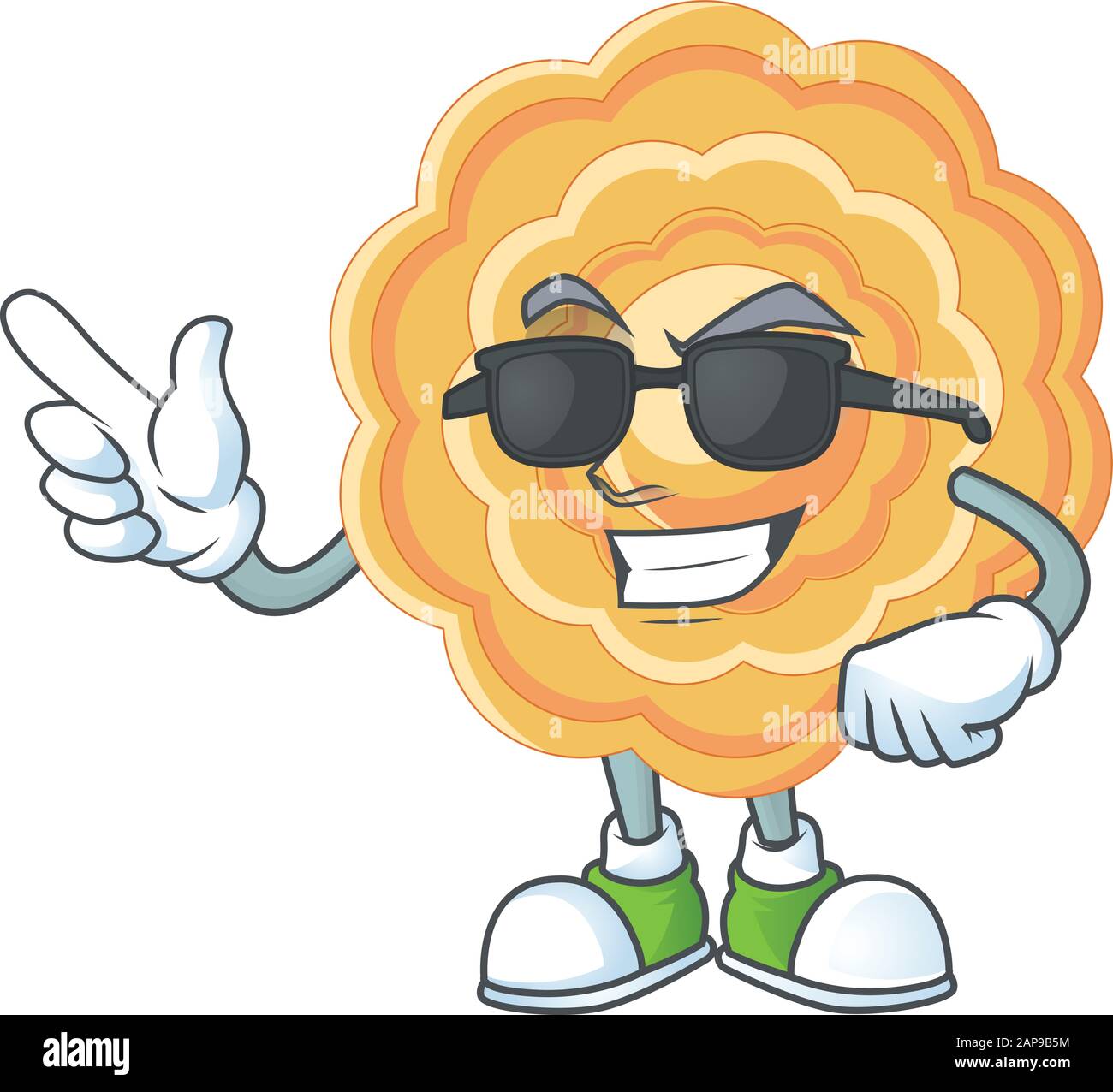 Super cool chinese mooncake character wearing black glasses Stock ...