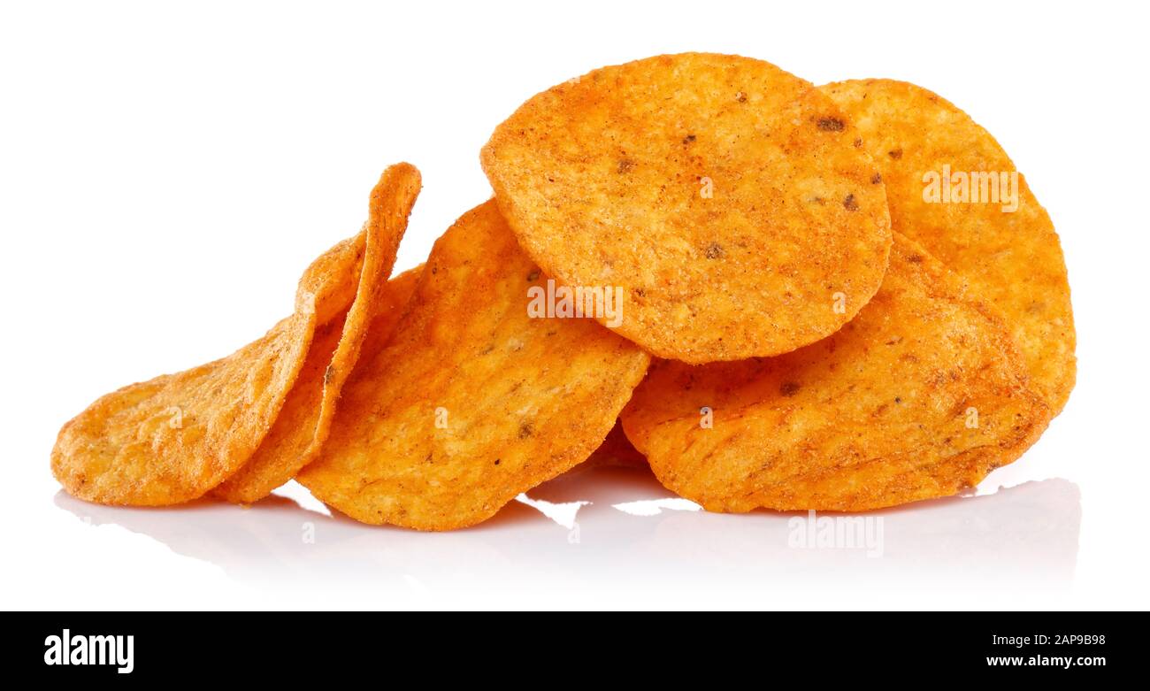 Corn chips isolated on white background Stock Photo - Alamy