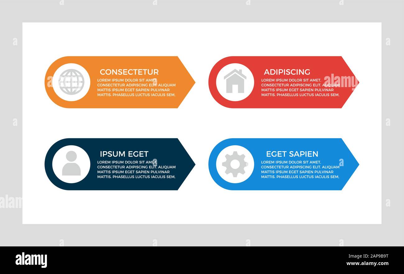 Set of blue and red, orange elements for infographic presentation ...