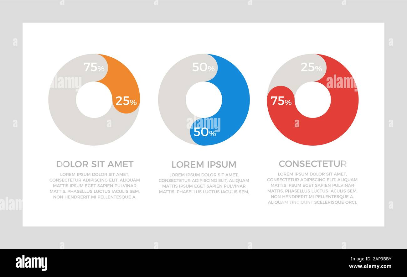 Set of orange, blue and red elements for infographic presentation ...