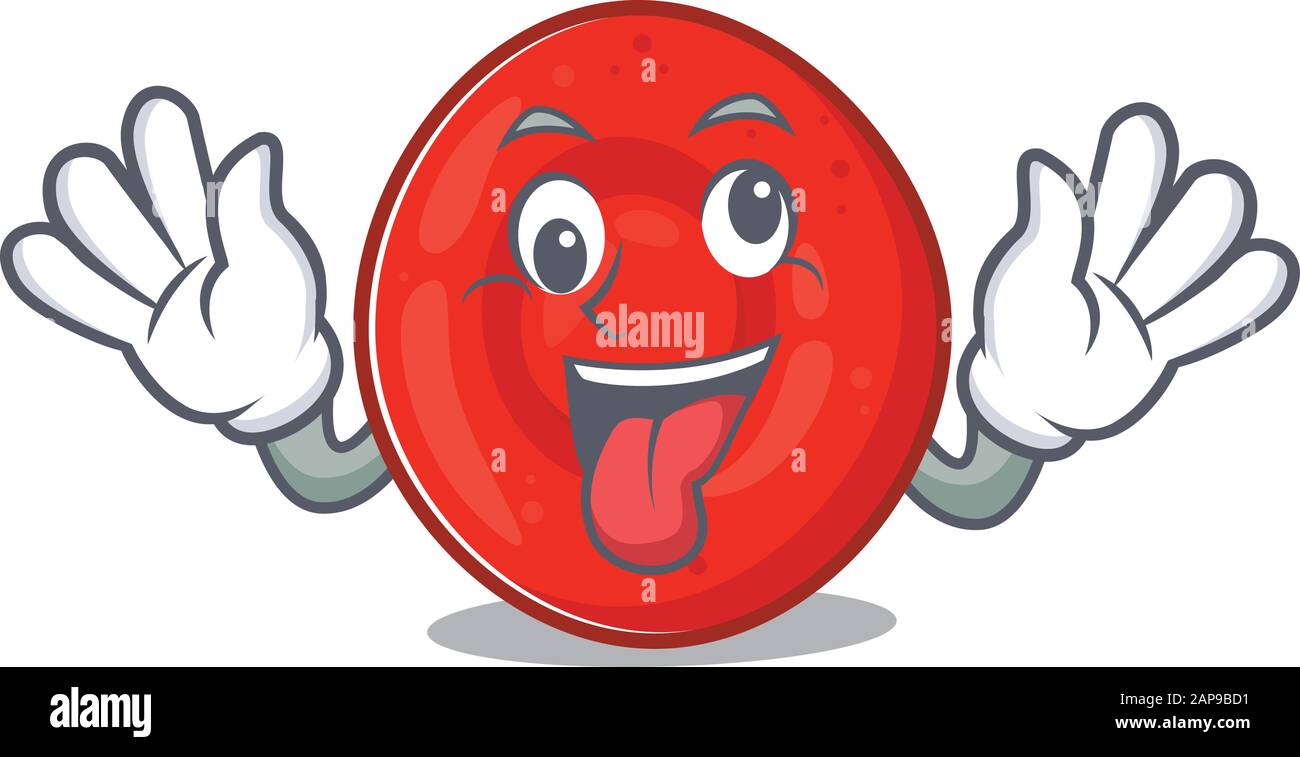 Erythrocyte cell Cartoon character style with a crazy face Stock Vector ...