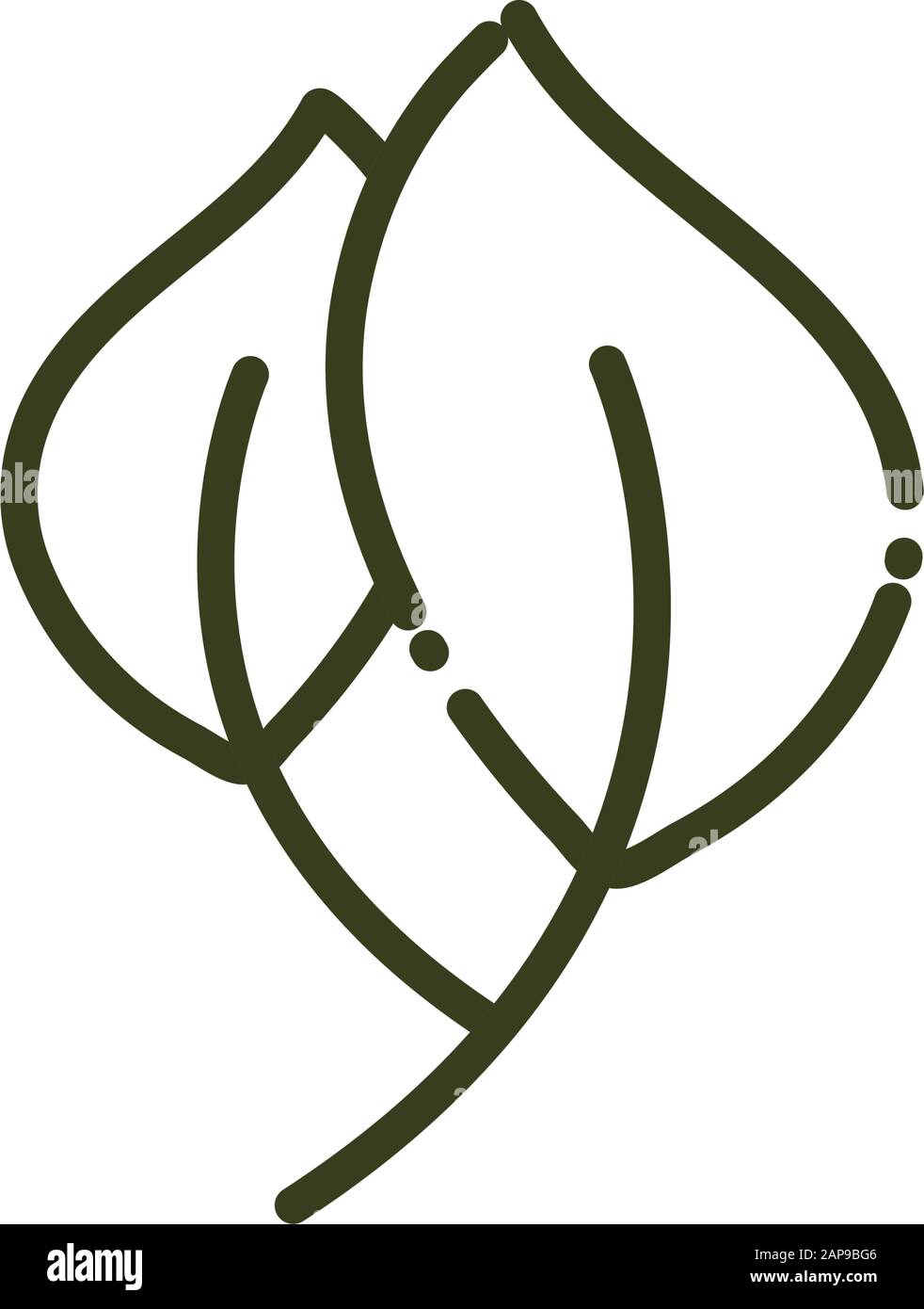 ecology leaves foliage nature line design vector illustration Stock ...