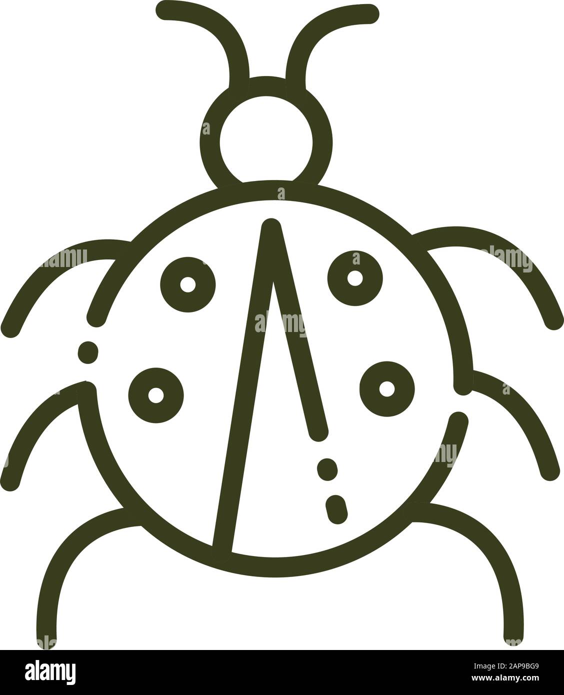 ladybug insect wildlife nature line design vector illustration Stock ...