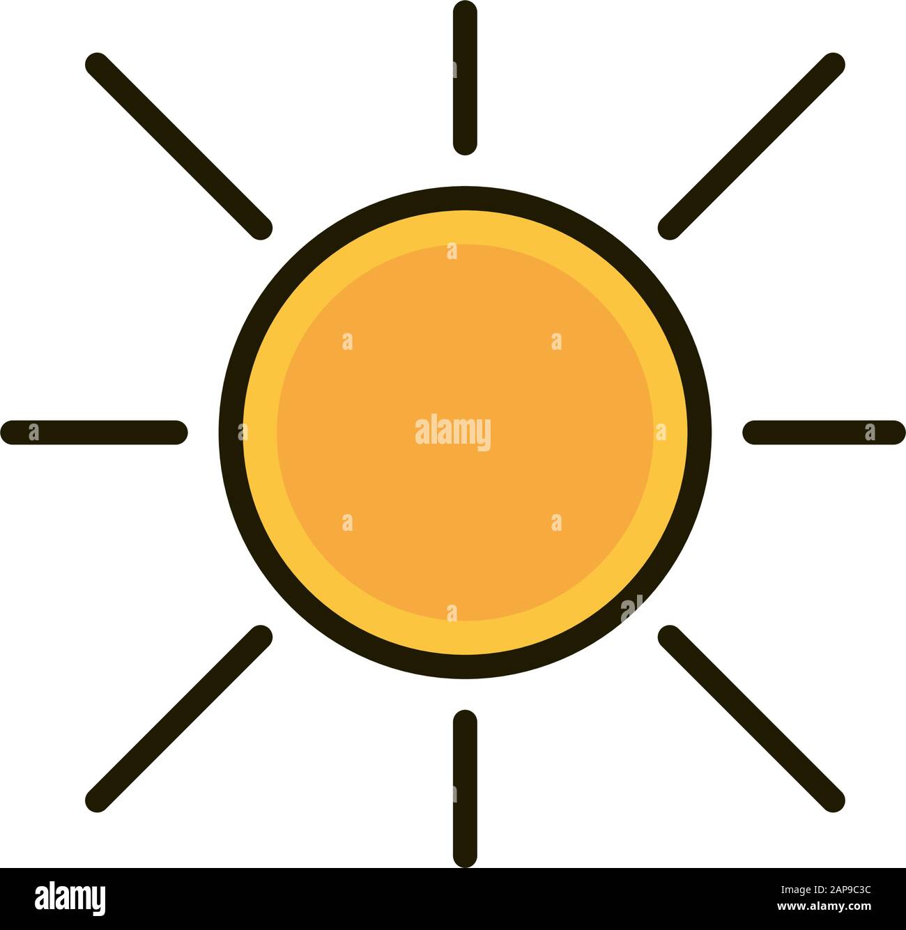 hot sun summer weather nature drawing vector illustration Stock Vector ...